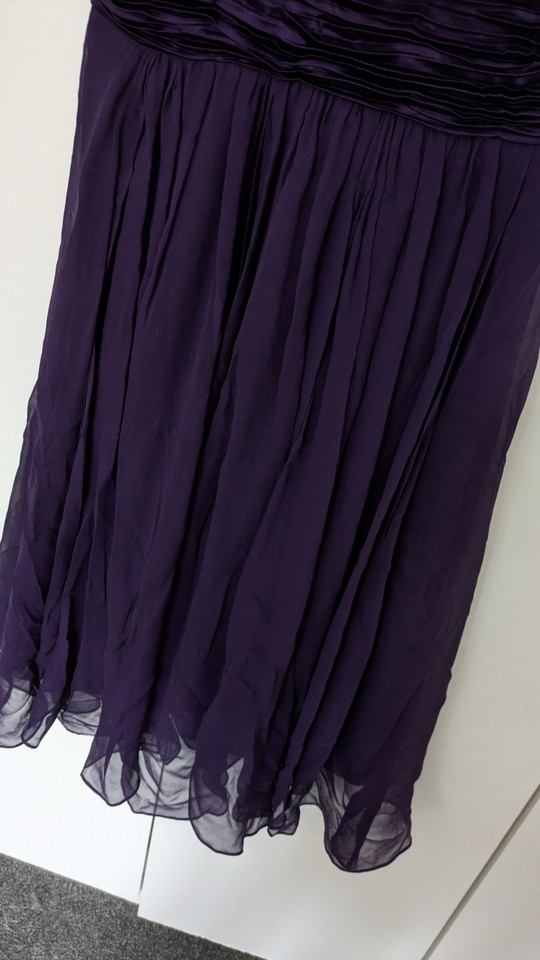 Phase Eight Silk Purple Midi Evening Dress - Size 10 - Elegant and ...
