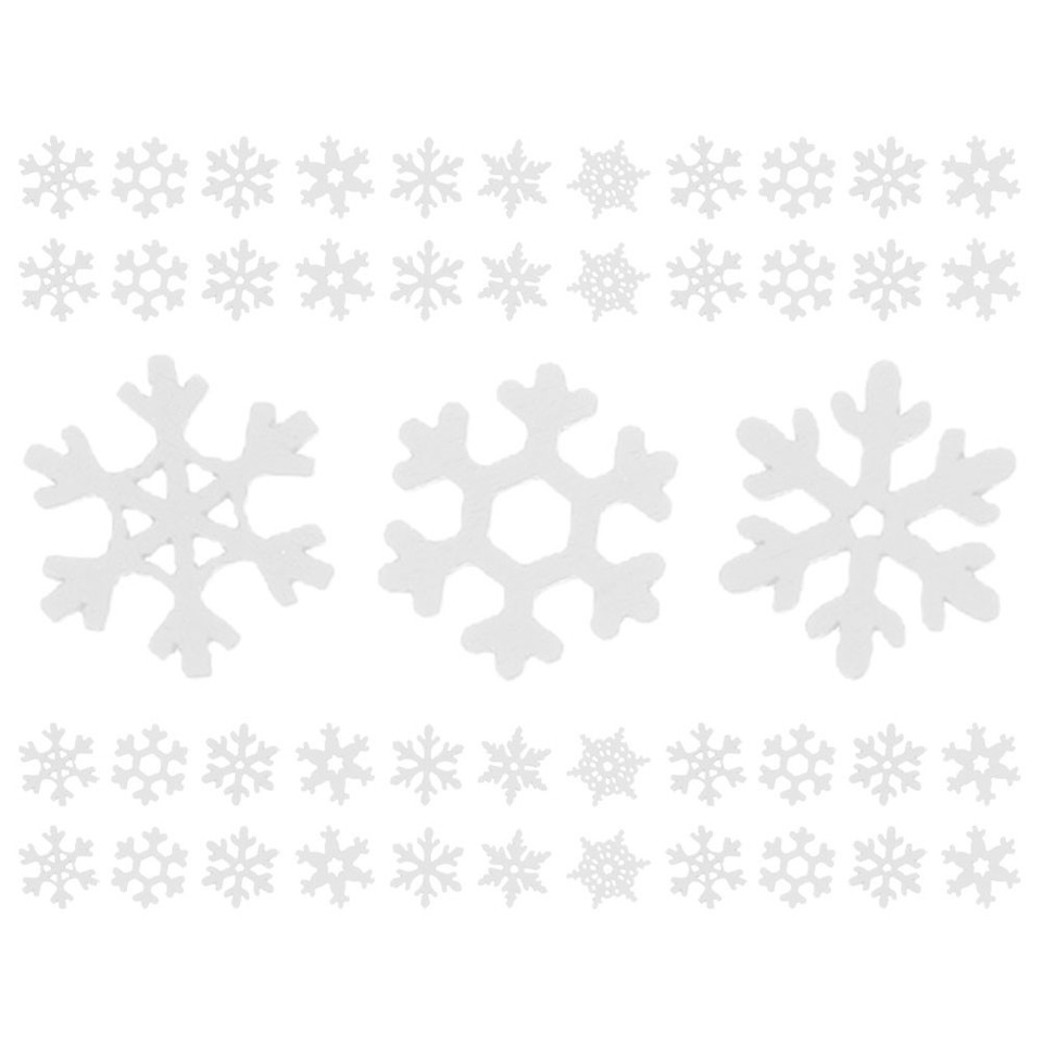 50 Pcs Wooden Snowflake Embellishments Slices for Winter Holiday Crafts ...