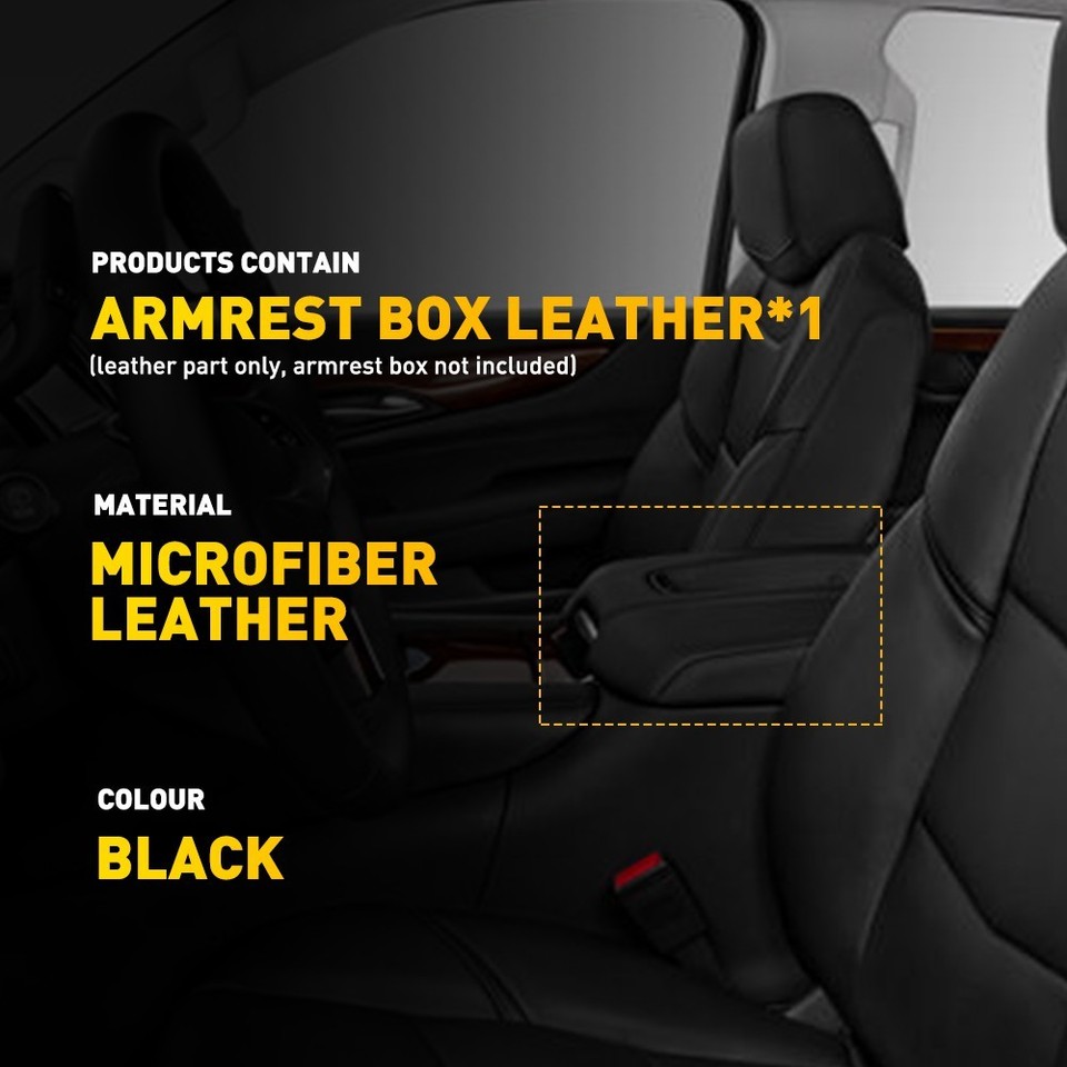 Front Center Cover Console Armrest Lid Black Kit Fit Escalade Cadillac ...