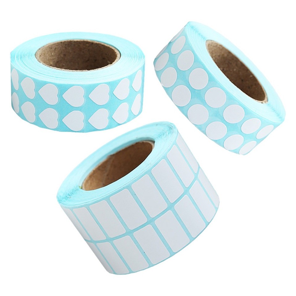 3 Rolls Plain Stickers Removable Labels Easy Peel off Decorative Sticky ...
