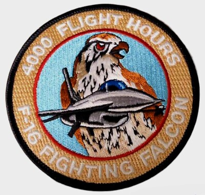 Fighting Falcon 4000 Flight Hours Embroidered Patch | eBay