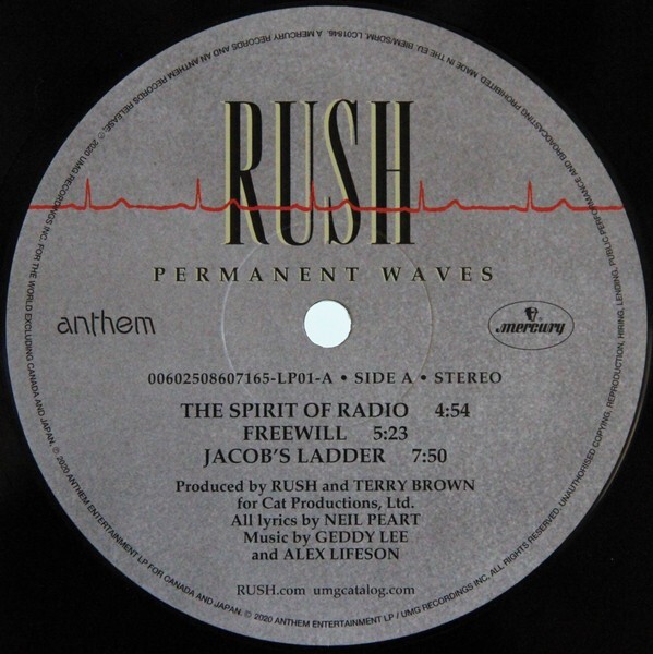 Rush - Permanent Waves (40th Anniversary) - 2020 3LP on 180g Audiophile ...