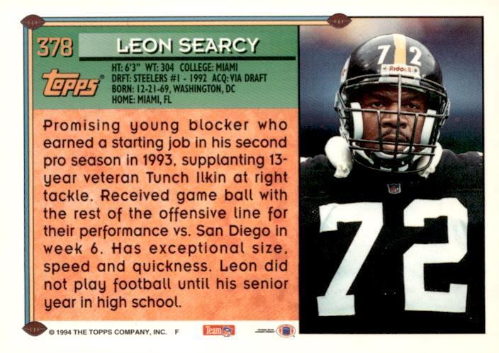 1994 Topps #378 Leon Searcy | eBay