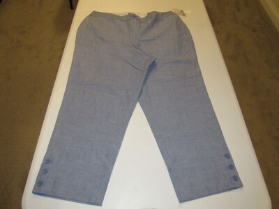 Talbots Women's Blue Perfect Crop Curvy Slim Leg Pants Size 16W Waist ...