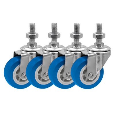 4 Pack 2 Inch Stem Caster Swivel Blue Polyurethane Caster Wheels | eBay