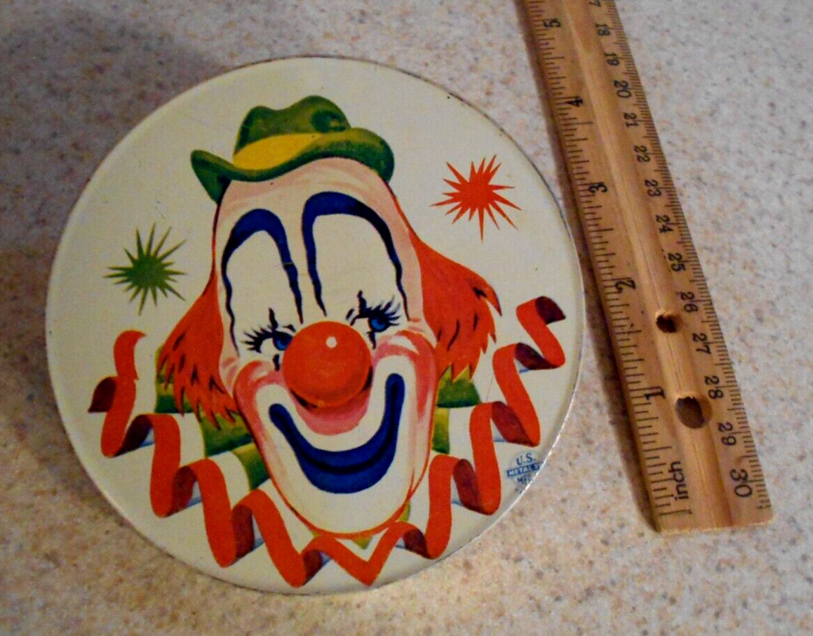 Vintage 1959 U.S. Metal Toy MFG. CO. Tin Clown Party Noisemaker ...
