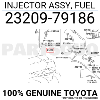 2320979186 Genuine Toyota INJECTOR ASSY, FUEL 23209-79186 | eBay