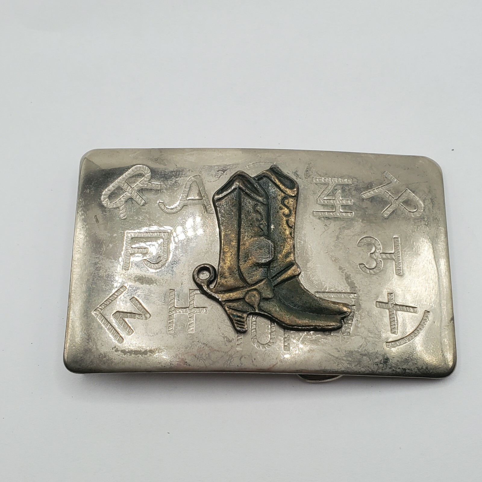 VINTAGE COWGIRL BOOTS BELT BUCKLE WESTERN COLLECTIBLE… - Gem