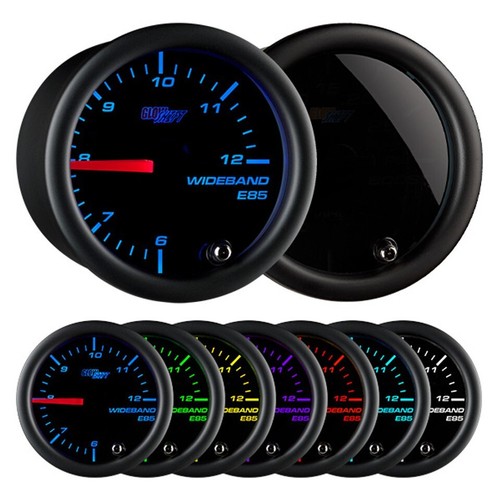 GlowShift - 52mm Tinted 7 Color LED Analog E85 Wideband Air/Fuel Ratio ...