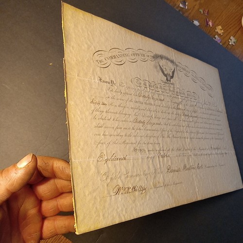 Civil War Promotion Warrant To Orderly Sergeant Of Co. C. 105TH ...