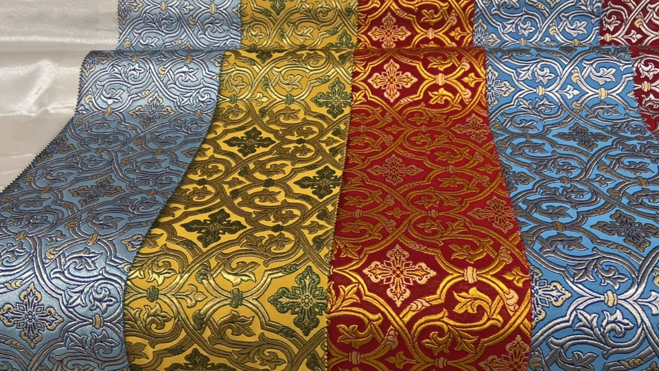 Ecclesiastical Liturgical Vestments Clerical Cross Pattern Metallic ...