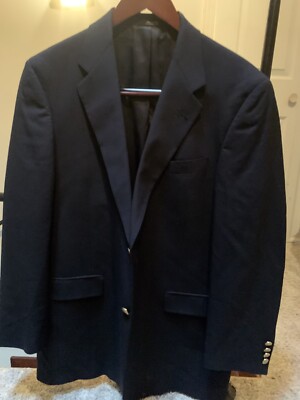 1970s Hart Schaffner Marx Blazer Suit Jacket Navy Blue Wool Men's Size ...