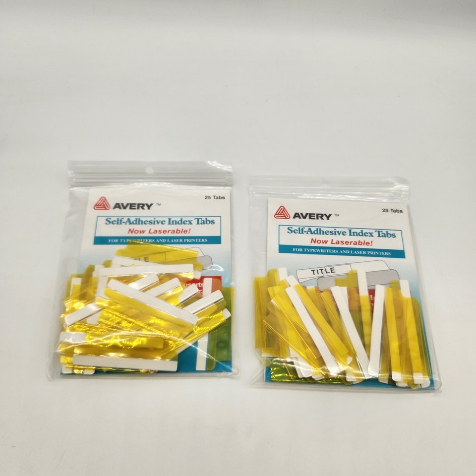 Avery Insertable Index Tabs with Printable Inserts Yellow Tab 25Pack ...