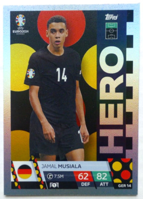 EM 10 Topps Match Attax Euro 2024 Germany Hero Jamal Musiala GER 14 ...