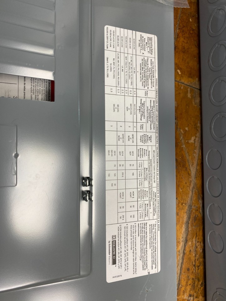 Square D BX21D QOC24UF QO Load Center Enclosure 125A 240V 1PH 24 Space ...