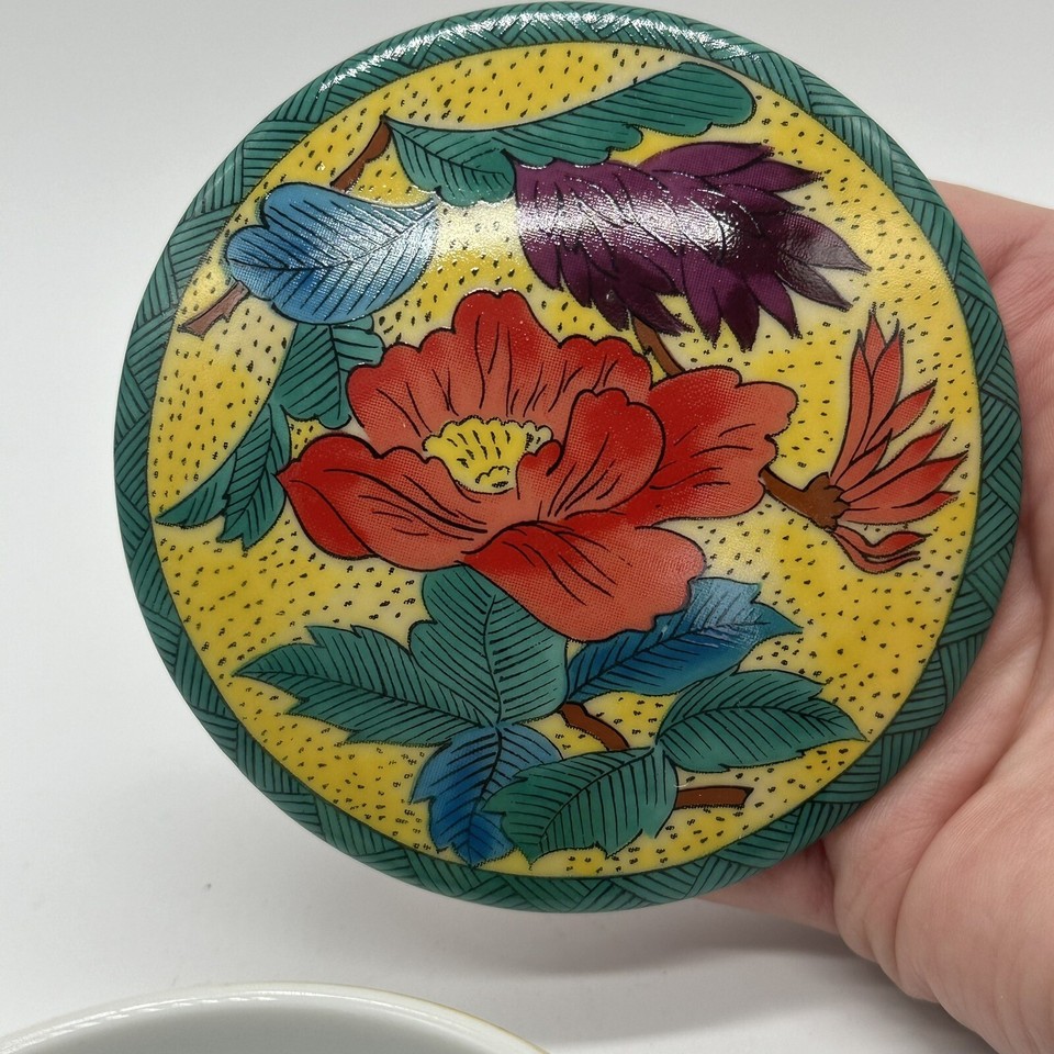 Vintage Hand Painted Porcelain Ashibi Japan Trinket Dish | eBay