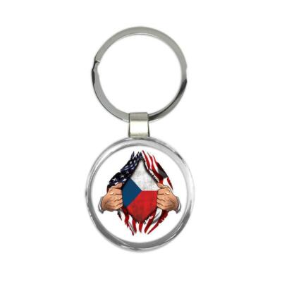 Gift Keychain : Czech Republic Flag USA American Chest Expat Country | eBay