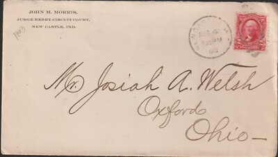New Castle Indiana John M. Morris Circuit Court Envelop US 2 cent Stamp ...