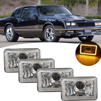 4x6" LED Halo sealed Headlights For Chevrolet Monte Carlo SS 1980-1988 ...