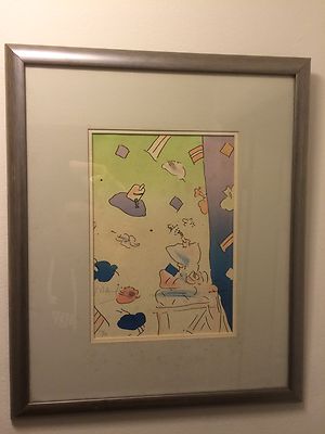 Peter Max Lithograph "The Room" 170/280 Light Foxing COA Nicely Framed ...
