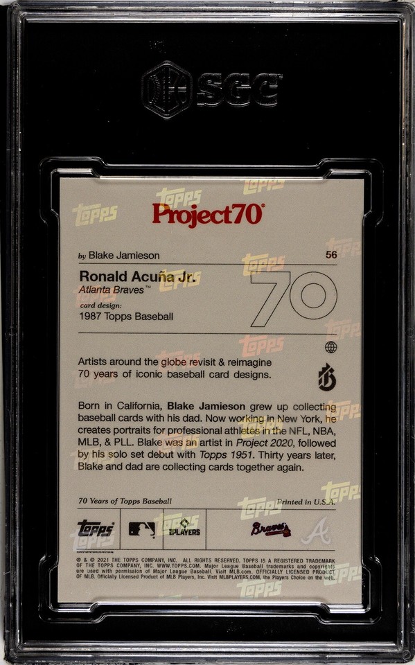 2021 Topps Project 70 Ronald Acuna Jr. By Blake Jamieson #56 Atlanta ...
