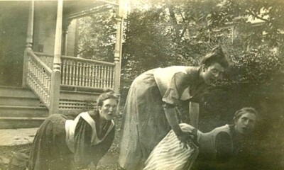 Vintage Strange Creepy Photo Women in Yard 10 x 7 Photo Reprint A-7 | eBay