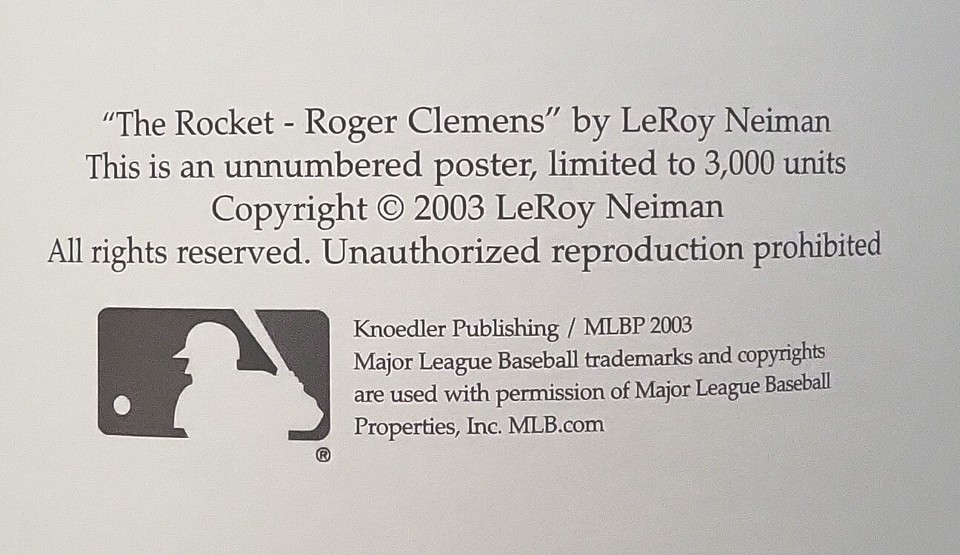 LeRoy Neiman The Rocket - Roger Clemens Limited Edition Lithograph 20⅛ ...