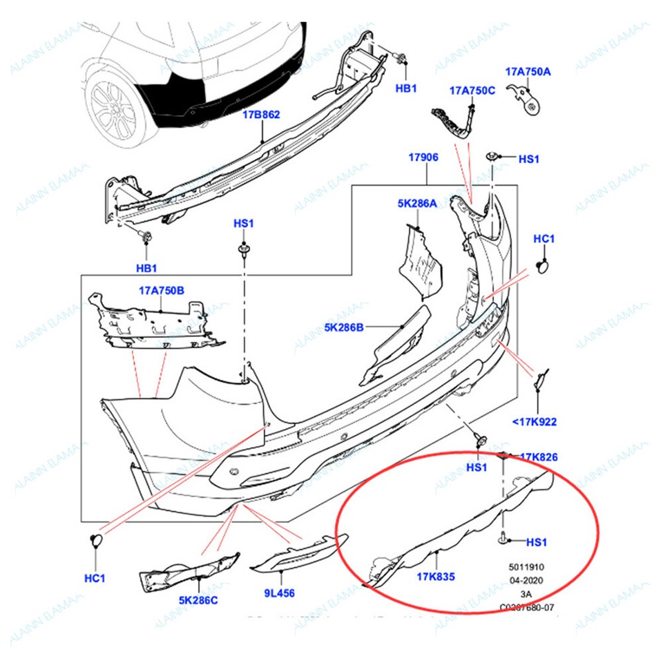 Rear Bumper Tow Hook Cover Fit For Land Rover Discovery Sport 2020-2022 ...