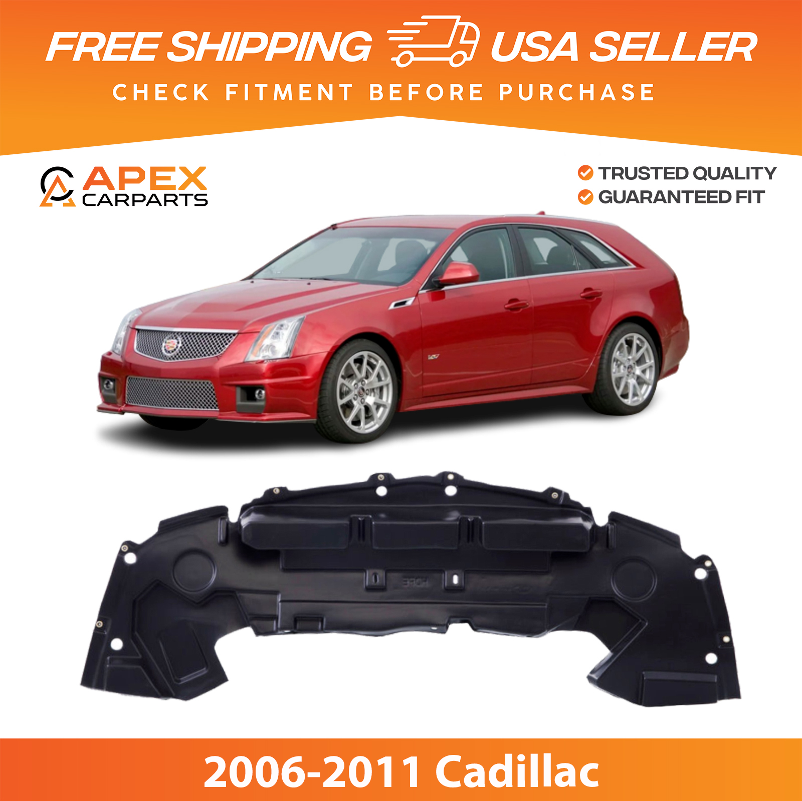 Front Engine Splash Shield For 2006-2011 Cadillac DTS Under Cover 4.6L ...