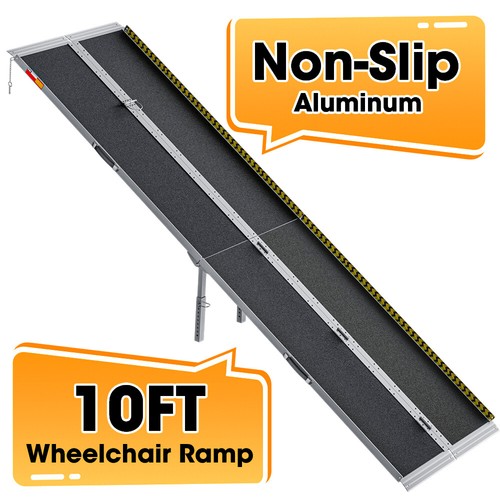 Portable Wheelchair Ramp 10FT Non-Slip Aluminum Folding Handicap Ramp ...
