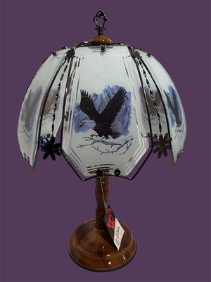 Rare Vintage ok lighting Touch lamp glass panel NEW in packaging Eagle ...