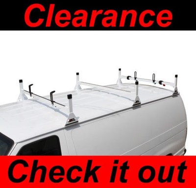 Ford Econoline Cargo Van 3 bar 1992-2015 Ladder Roof Racks Steel White ...