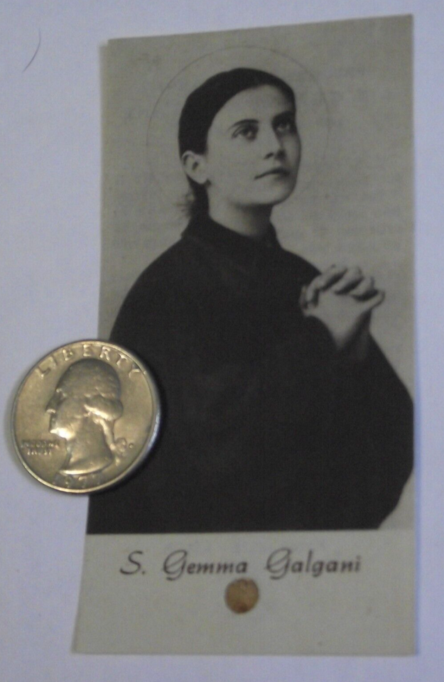 Mystic Stigmata Saint Gemma Galgani relic prayer card patron against ...