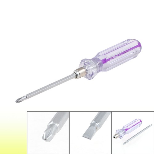 Clear Purple Plastic Handle 3mm Tips Slotted Crosshead Screwdriver for ...