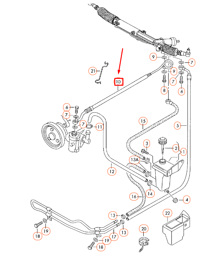 AUDI A4 B5 Servolenkung Schlauch LHD 8D1422893AL Neu Original | eBay