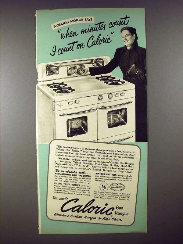 1952 Ultramatic Caloric Gas Range Ad - Minutes Count! | eBay