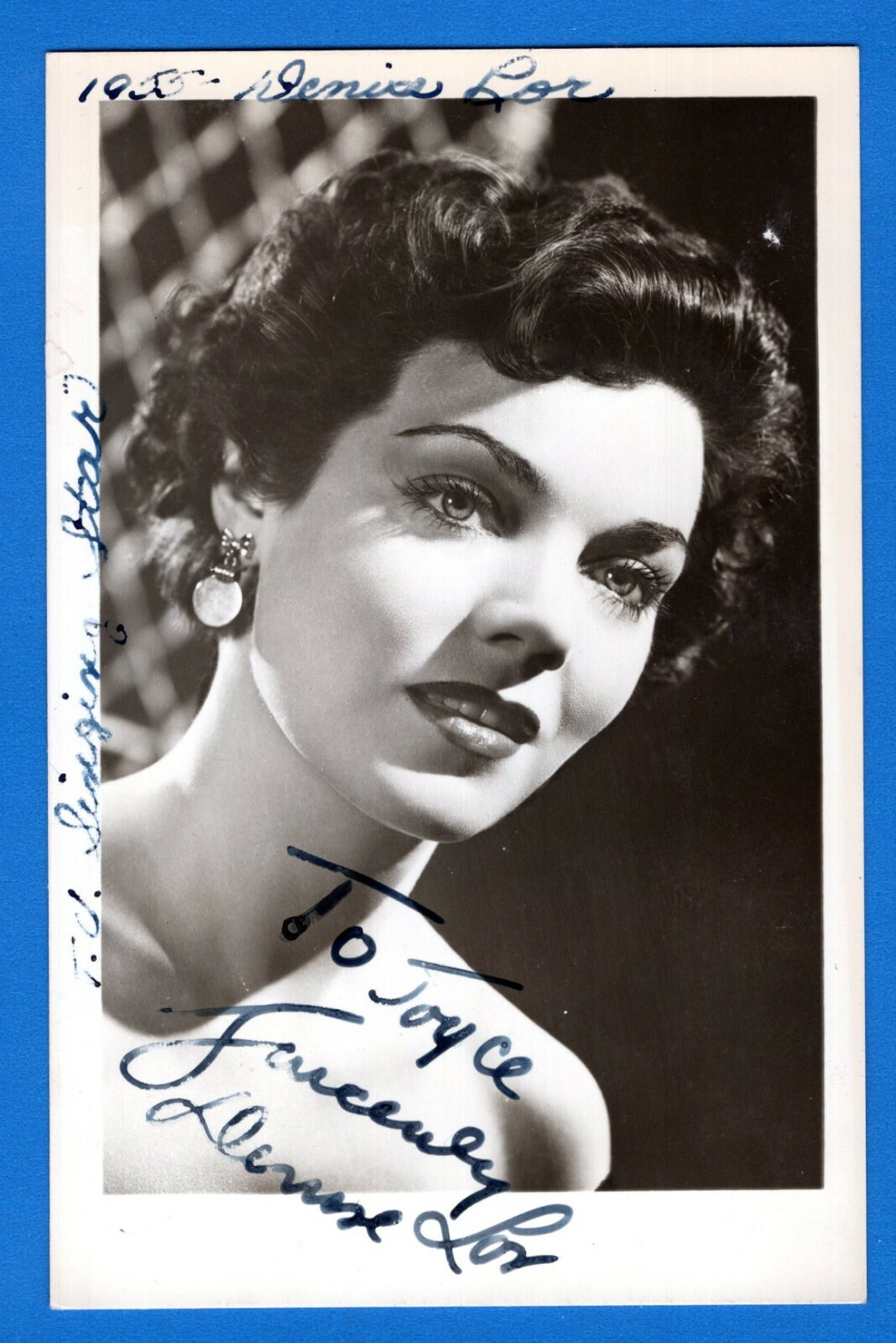 Denise Lor Actress Singer Hand Signed Autograph 3.5x5.5 Vintage Photo ...
