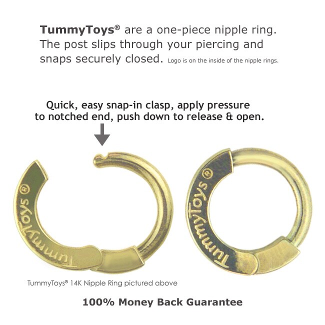 14K yellow gold clicker ring TummyToys comfortable Sexy Belly Button ...