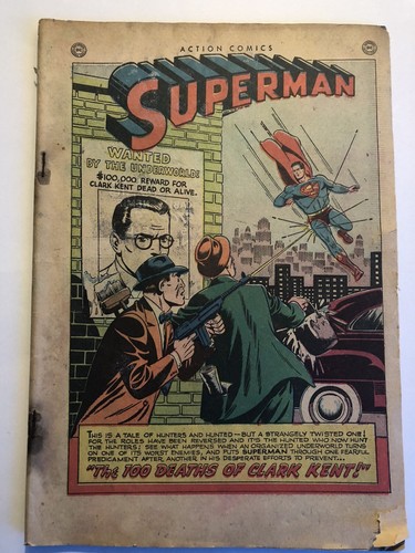 Action Comics# 153- COVERLESS REMAINDER BOOK- "The 100 Deaths of Clark ...