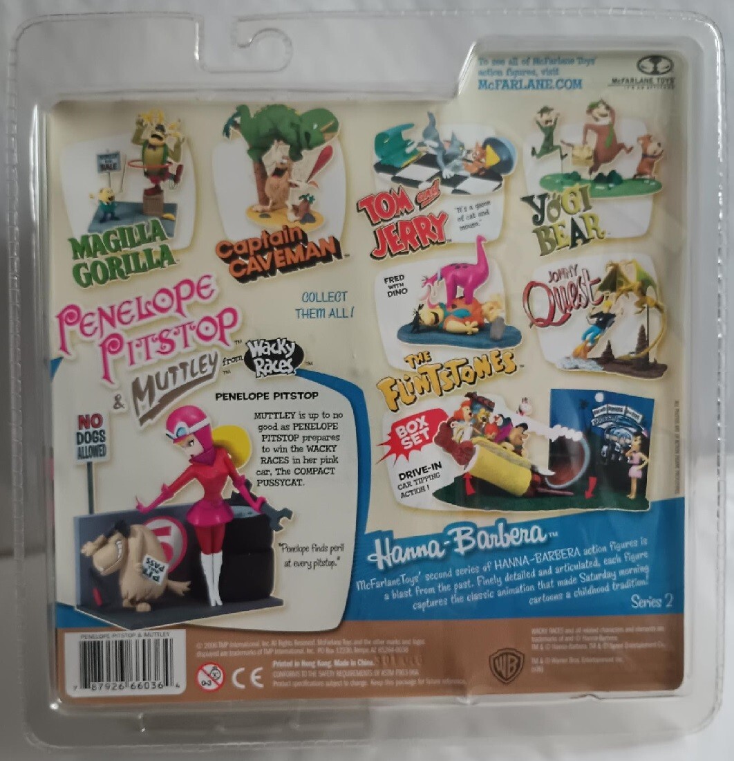 WACKY RACER FIGURE Penelope Pitstop Muttley HANNA BARBERA MCFARLANE ...