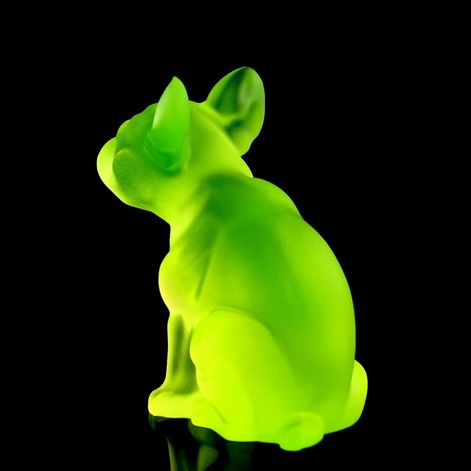 1930' H.Hoffmann ' Bulldog ' Art Deco Figurine | Bohemian Uranium Glass ...