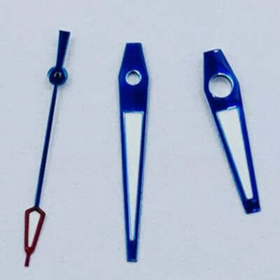 8x12x12.5mm Blue Trim Lume Blue+Red Second Watch Hands Set for NH34 ...