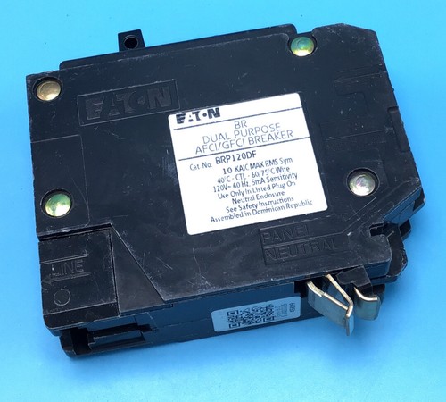 New Circuit Breaker Eaton BRP120DF 20A Dual AFCI/GFCI Plug-On Neutral ...