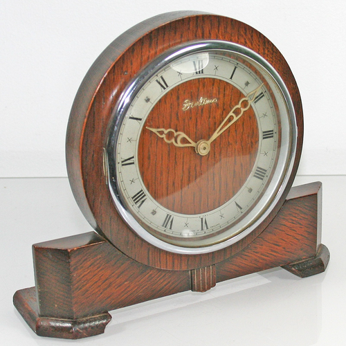 BENTIMA SMALL CLOCKWORK WOODEN MANTLE CLOCK AS SEEN DISPLAY ...