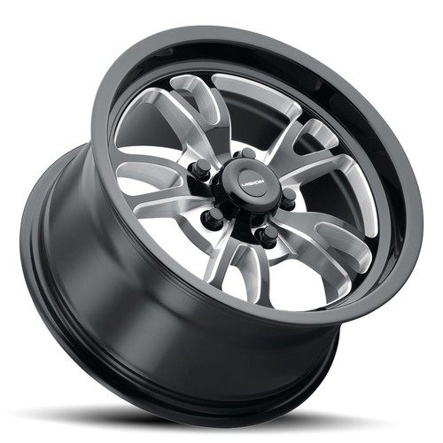 4-New 15" Vision 149 Patriot Wheels 15x4 5x5/5x127 -19 Black Milled ...