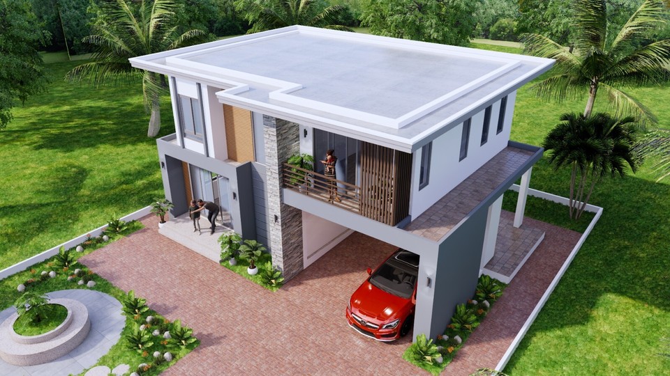 36x23 Feet House Plan 11x7 Meter 3 Bed 3 Baths Terrace Roof (A4 Hard ...