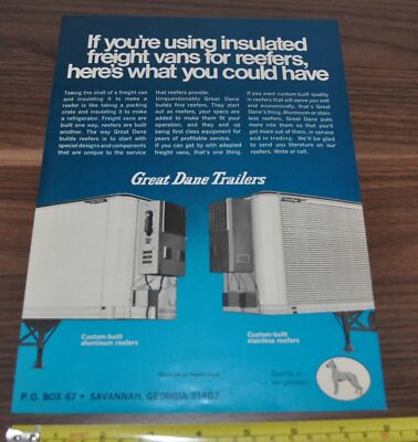 1973 Great Dane Trailer Truck Ad White Freightliner Lee Way Motor ...