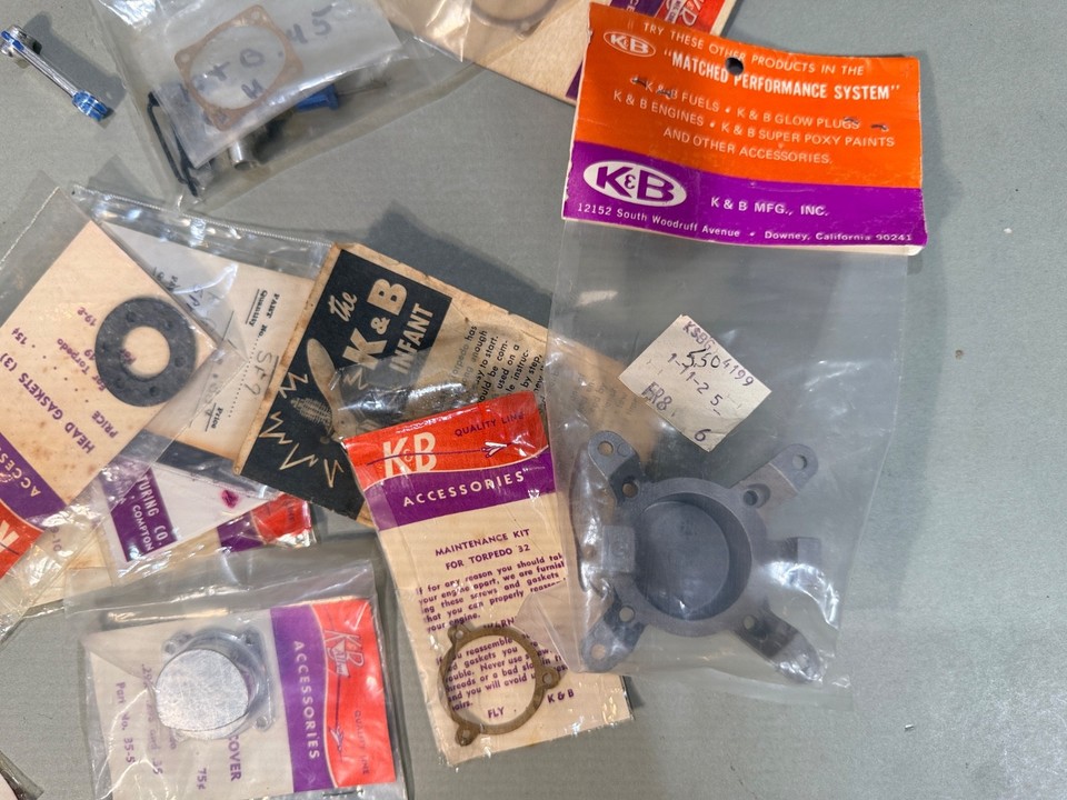 Vintage NOS 1950s K&B Model Airplane Engine Misc Replacement Parts Lot ...