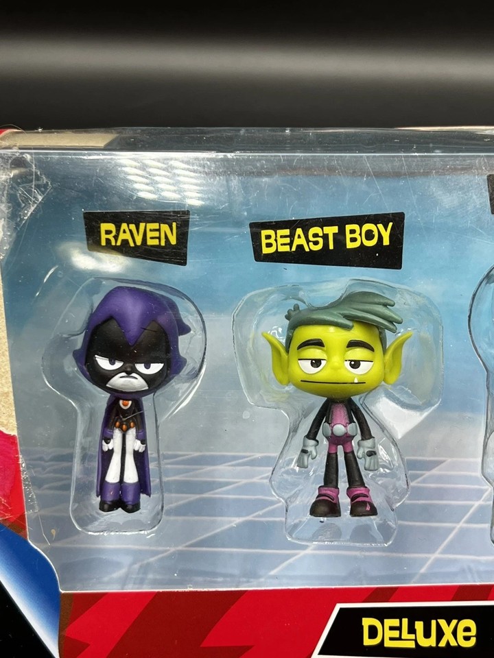 TEEN TITANS GO! DELUXE 6 PACK FIGURE SET MINI BEAST BOY RAVEN SILKIE ...