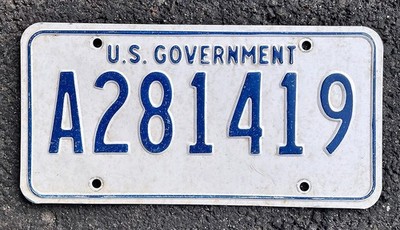Vintage U.S. Government License Plate # A281419 | eBay